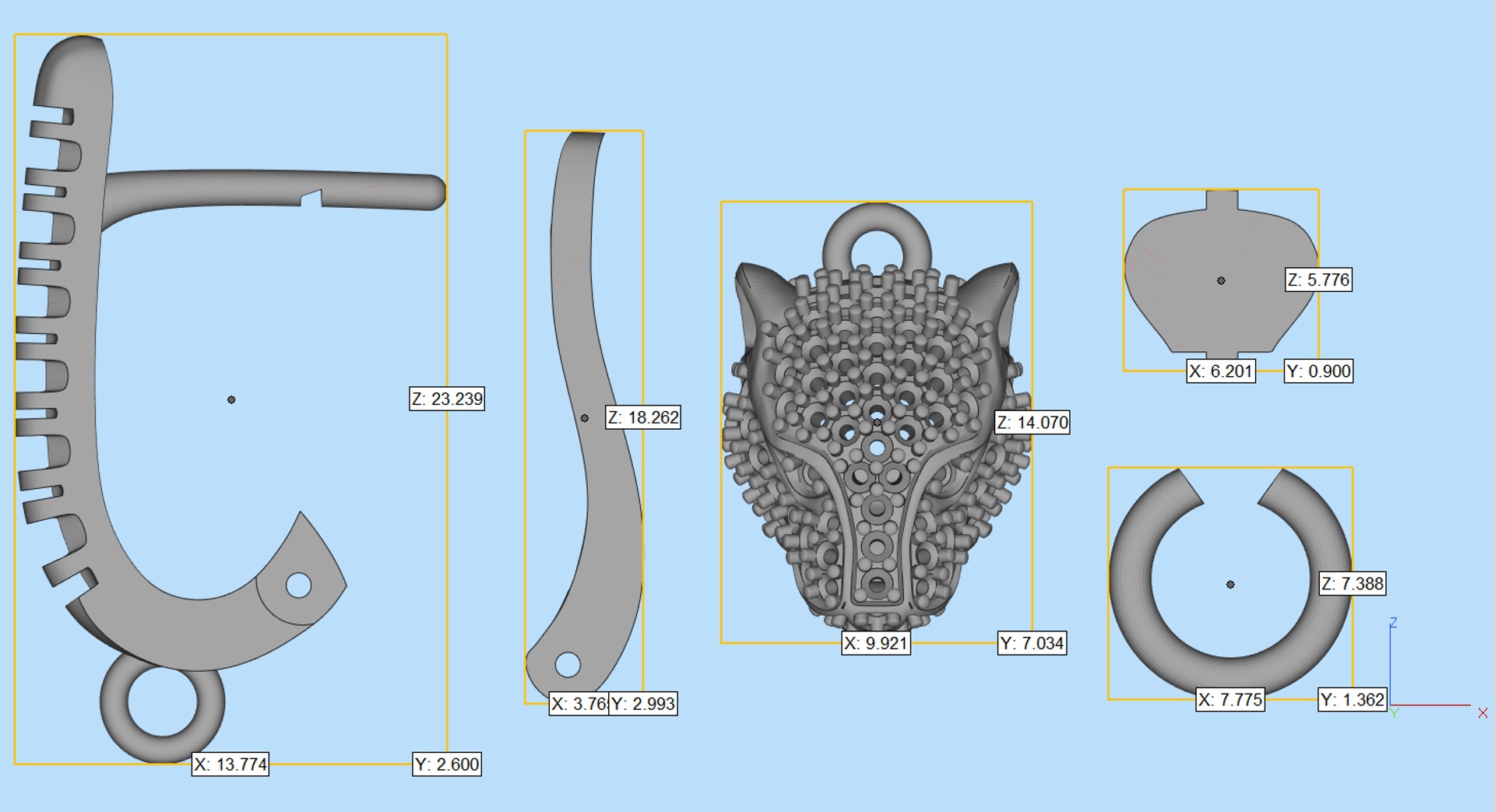 3D Panther Diamond Earrings E1 3D Print Model - TurboSquid 2194329