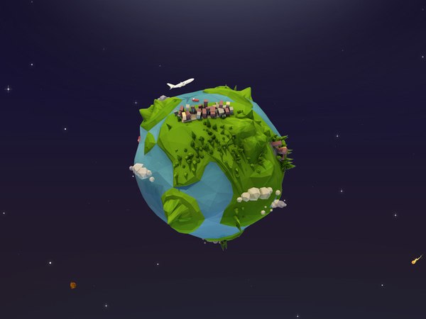 modelo 3d Cartoon Low Poly Earth Planet - TurboSquid 1144788