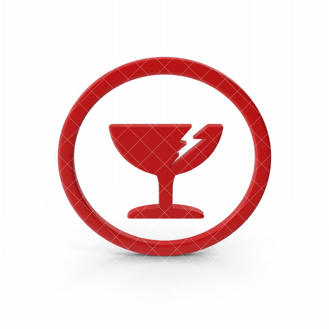 3D Fragile Icon Red - TurboSquid 2308891