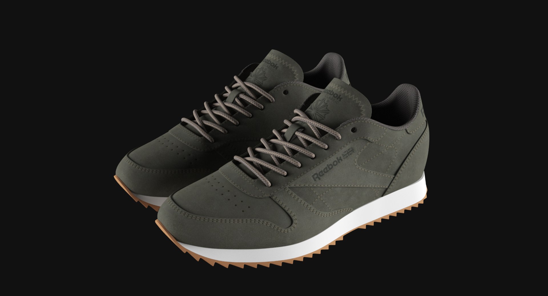 3D Leather Reebok Classic Shoes Model - TurboSquid 1208002