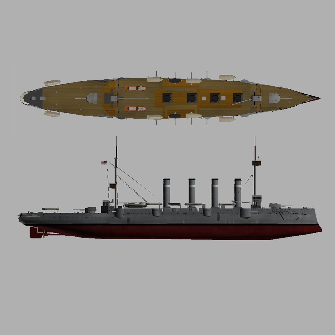 Ww1 Hms Drake 3d Model