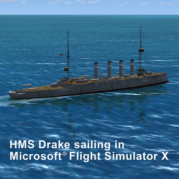 ww1 hms drake 3d model