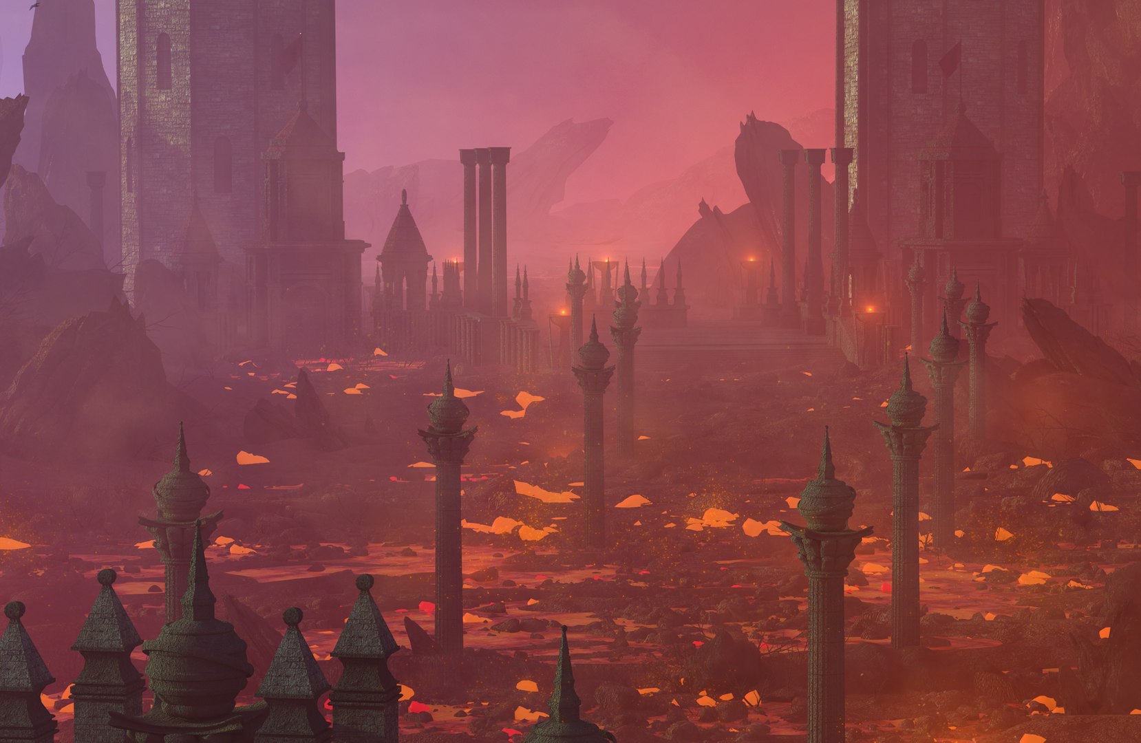 Fantasy Witcher Lava Towers model - TurboSquid 1956296