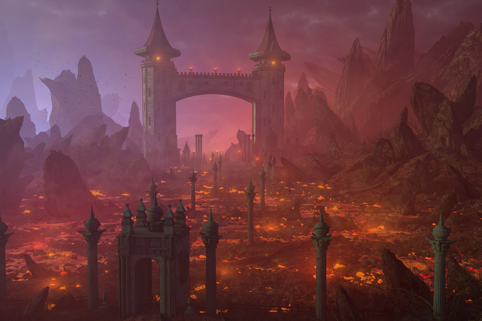 Fantasy Witcher Lava Towers model - TurboSquid 1956296