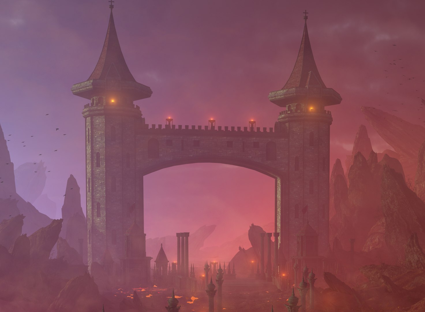 Fantasy Witcher Lava Towers model - TurboSquid 1956296