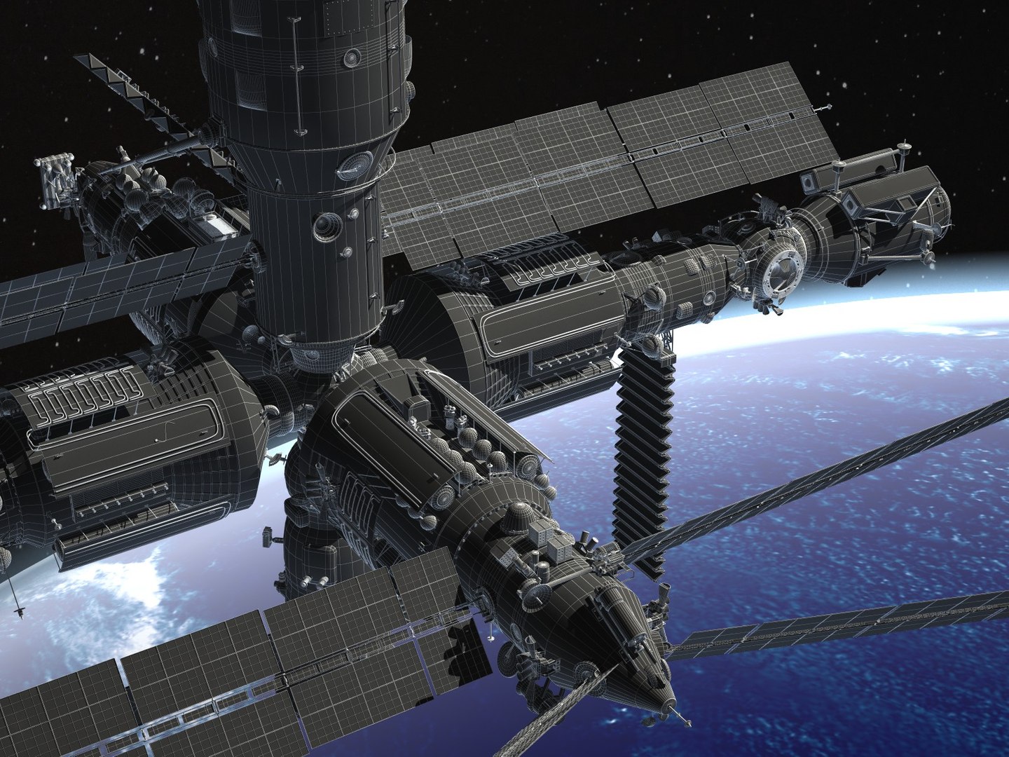 3d Station Space Complex Model
