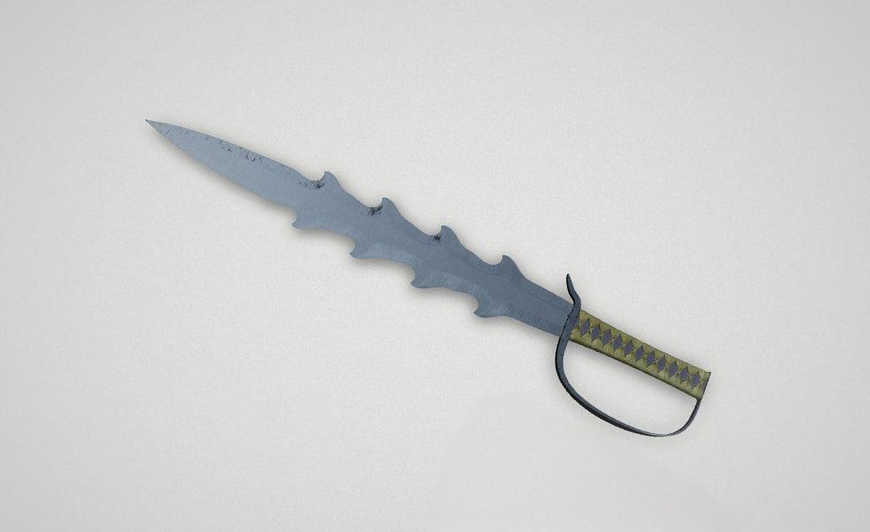 3D Model Game Asset Wavy Elements Silver Sword - TurboSquid 2143814
