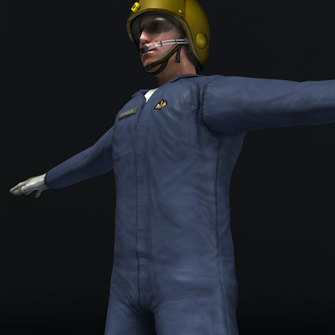 Civilian Pilot Helmet 3d Model