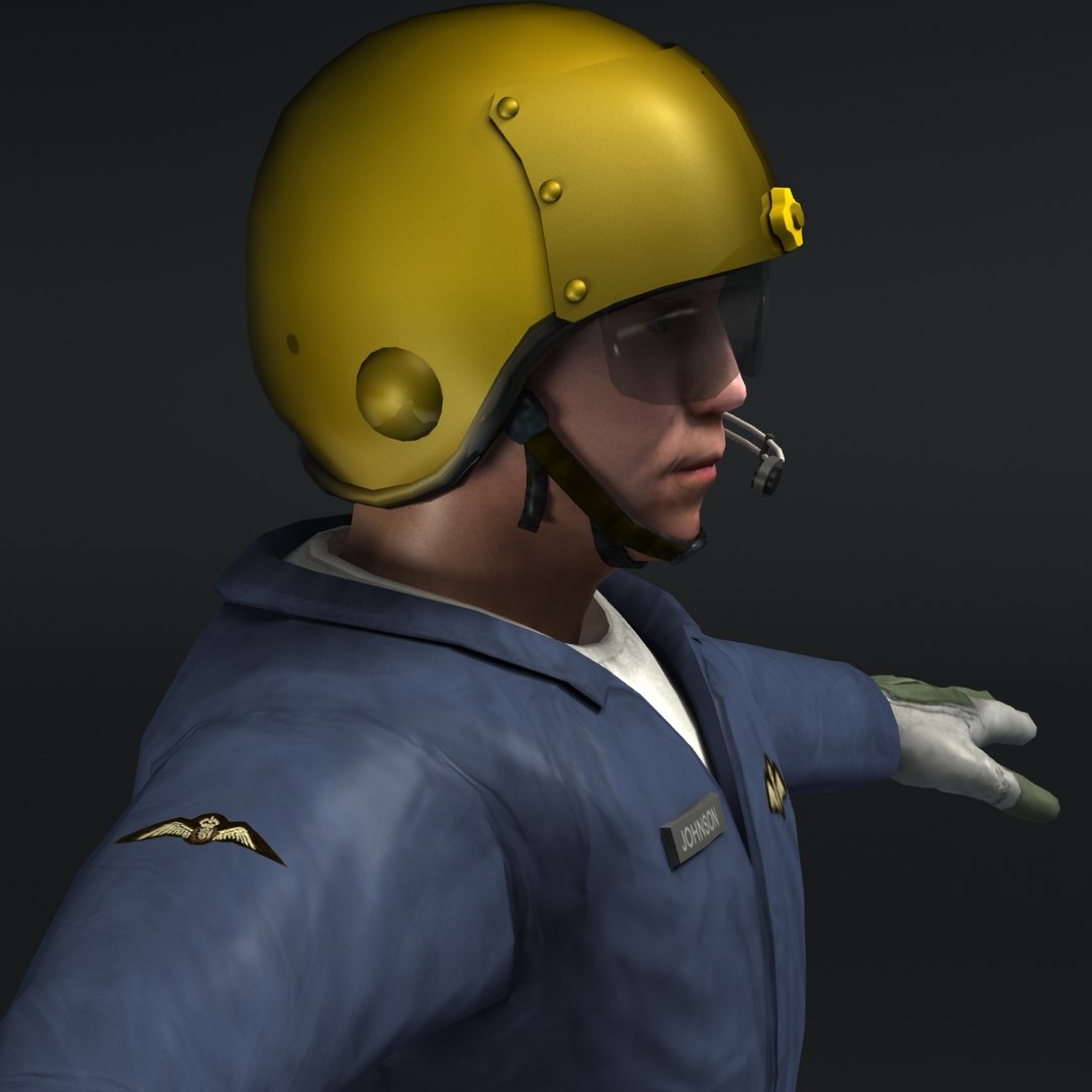 Civilian Pilot Helmet 3d Model