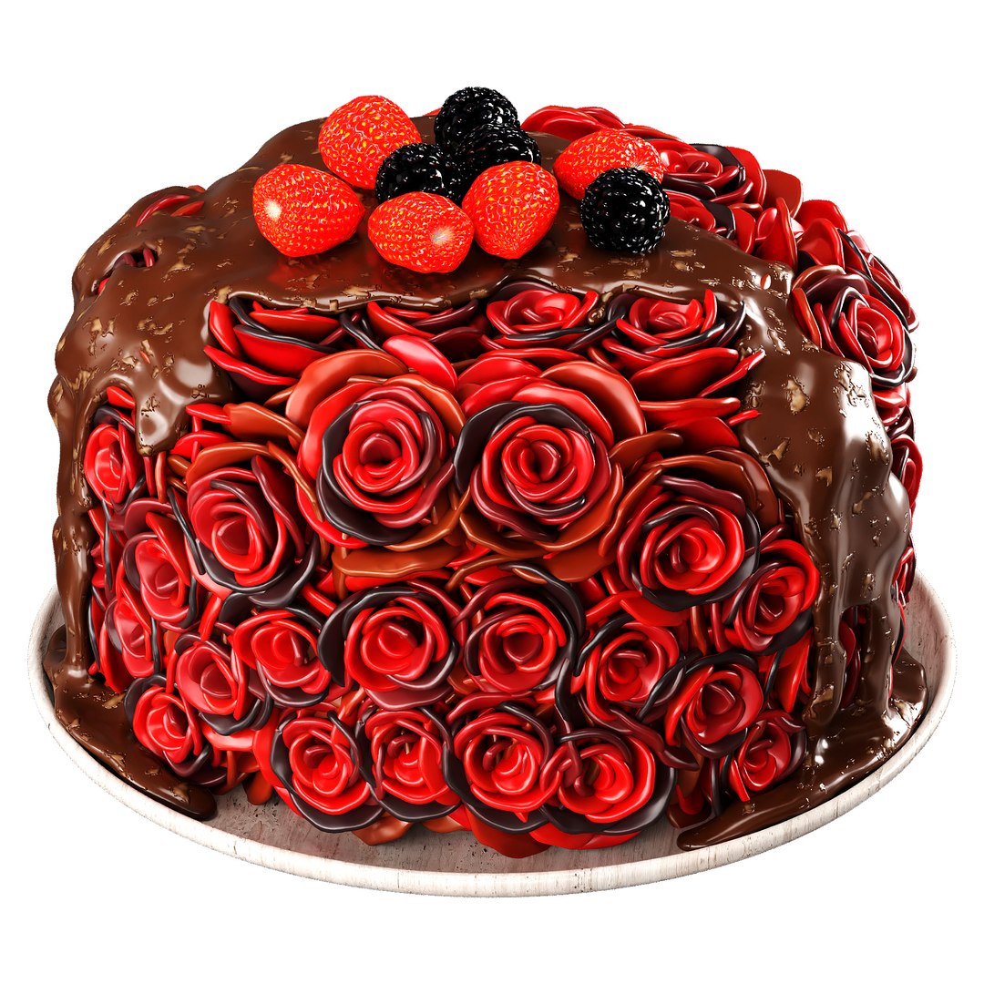 3D Rose Cake - TurboSquid 2348145