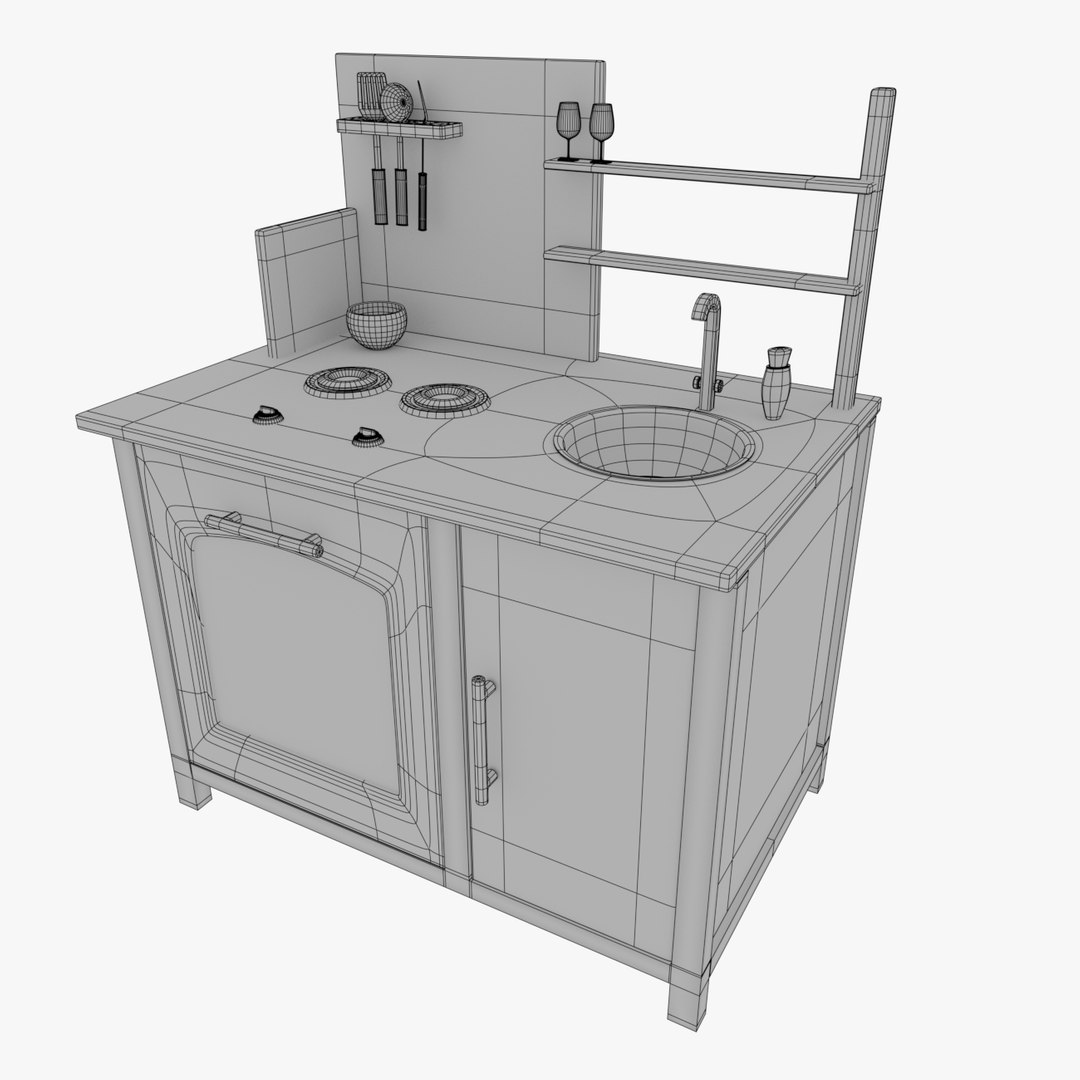 Toy Kitchen 3d Model