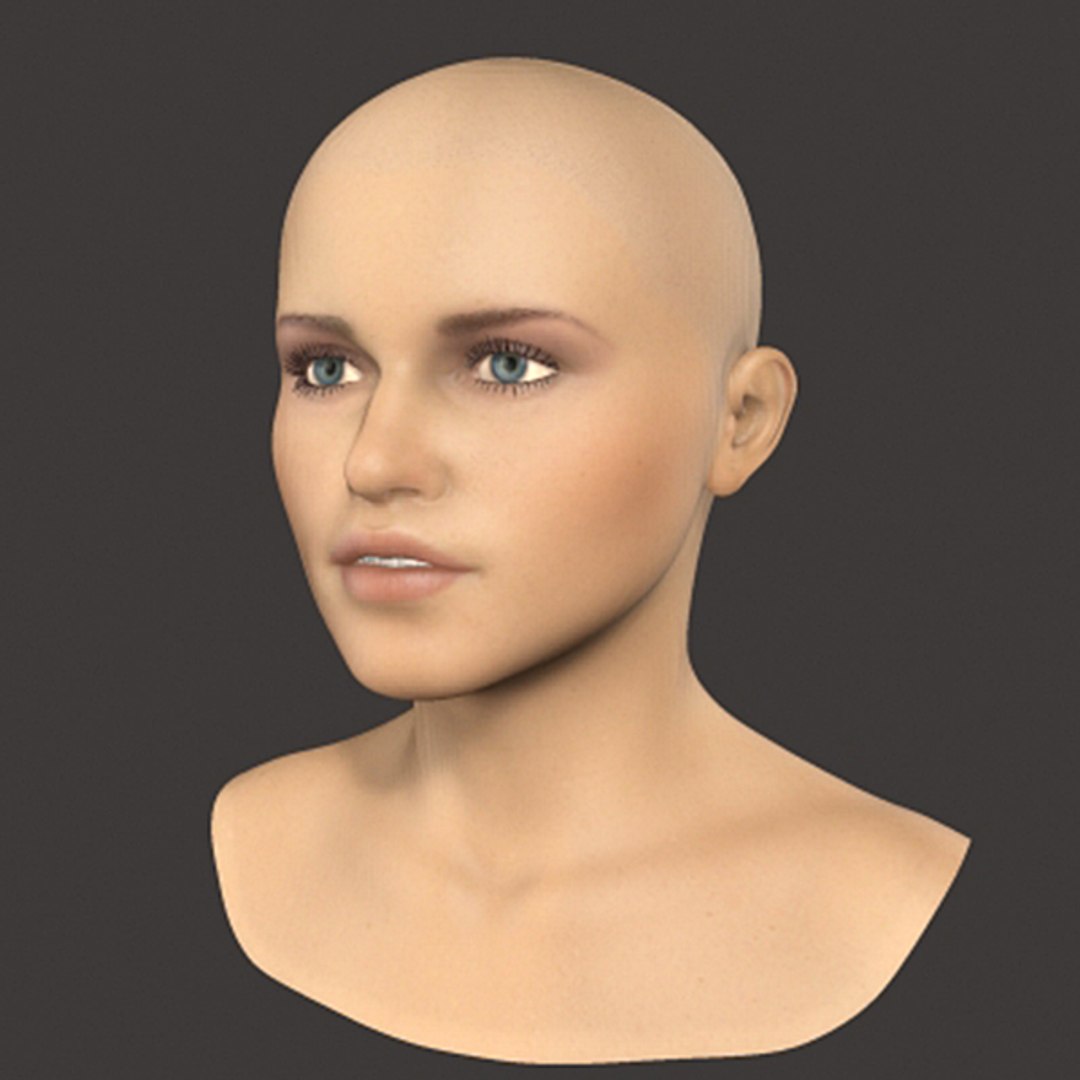 Polygonal Female Head 3d Model