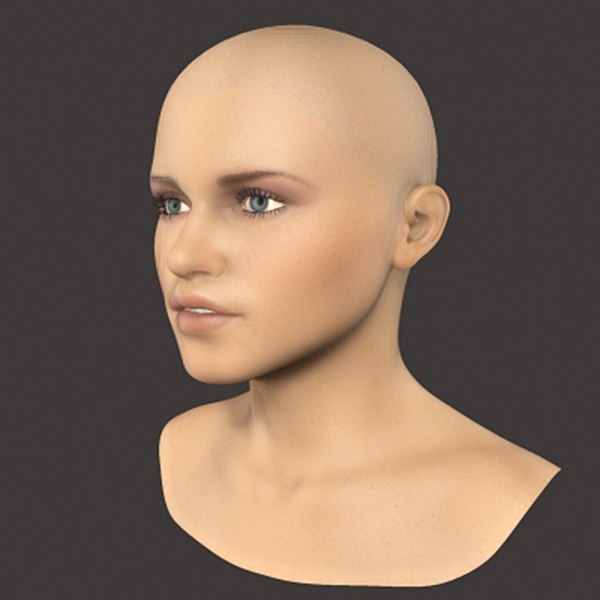 polygonal female head 3d model