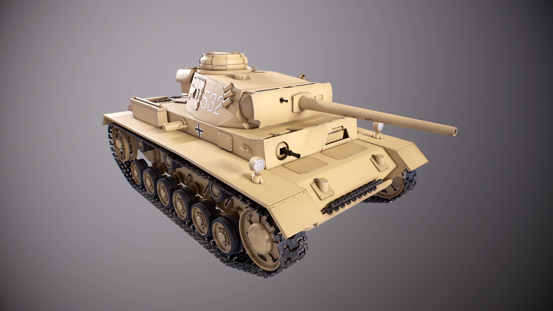 German Panzer III ausf M WWII Tank 3D model - TurboSquid 2178342