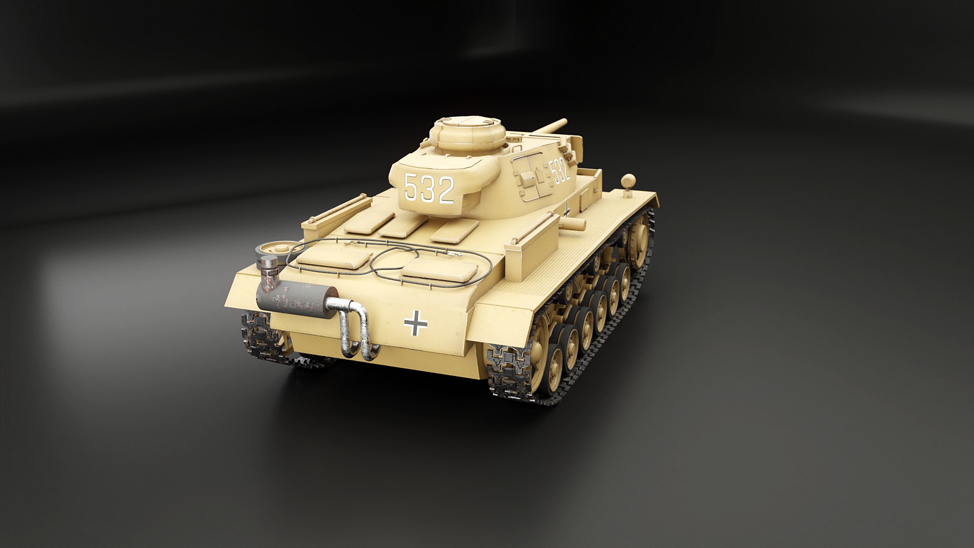 German Panzer III ausf M WWII Tank 3D model - TurboSquid 2178342
