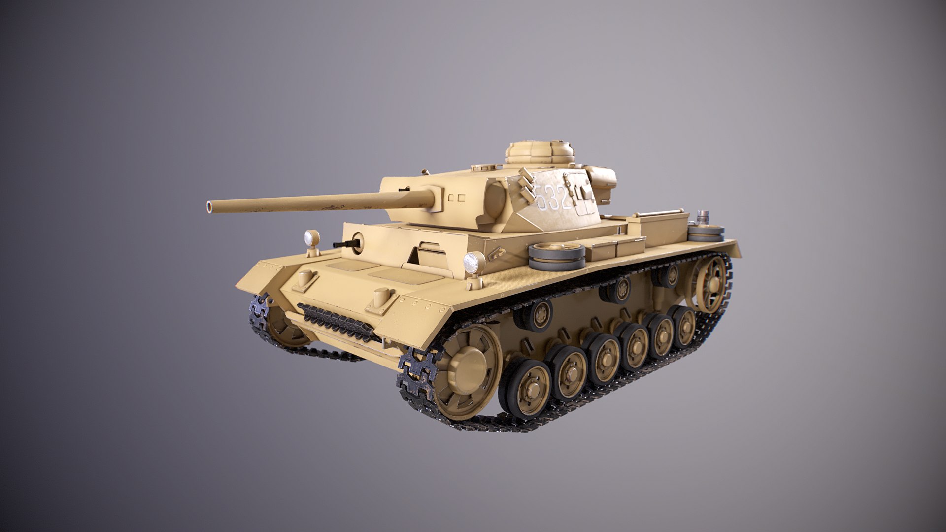 German Panzer III ausf M WWII Tank 3D model - TurboSquid 2178342