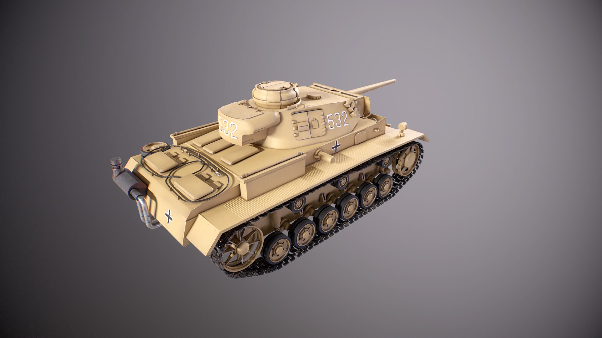 German Panzer III ausf M WWII Tank 3D model - TurboSquid 2178342