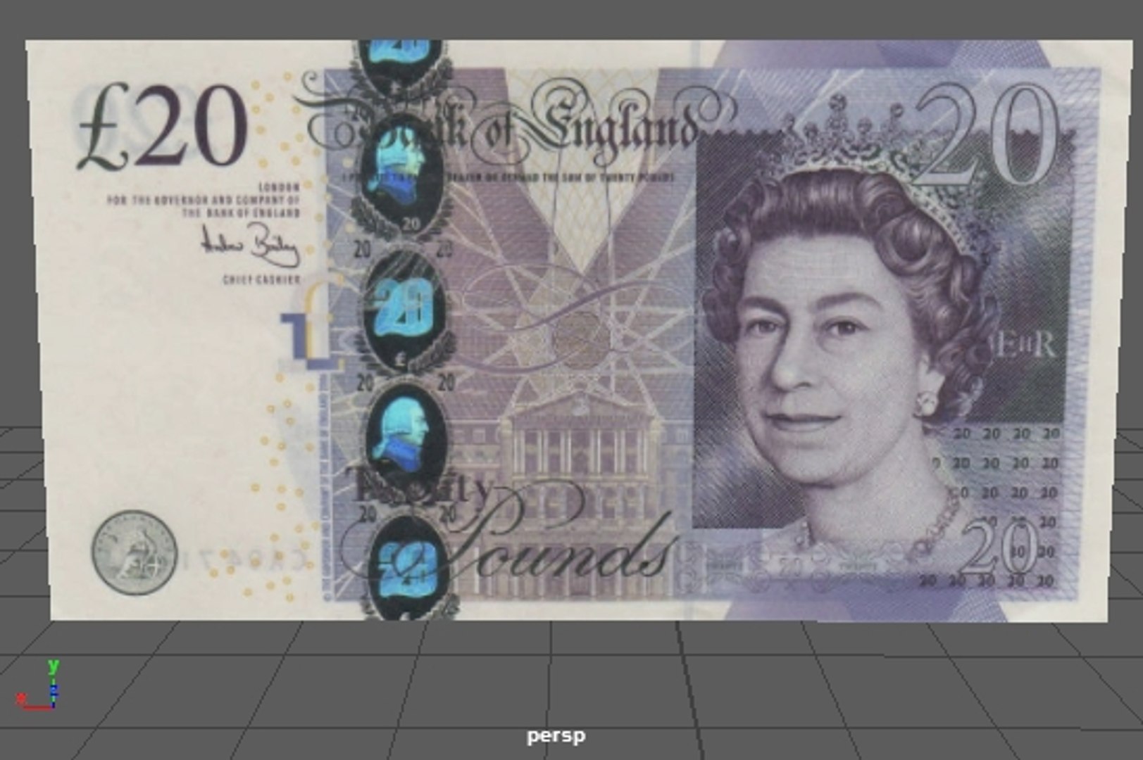 Free Bank Note 3d Model