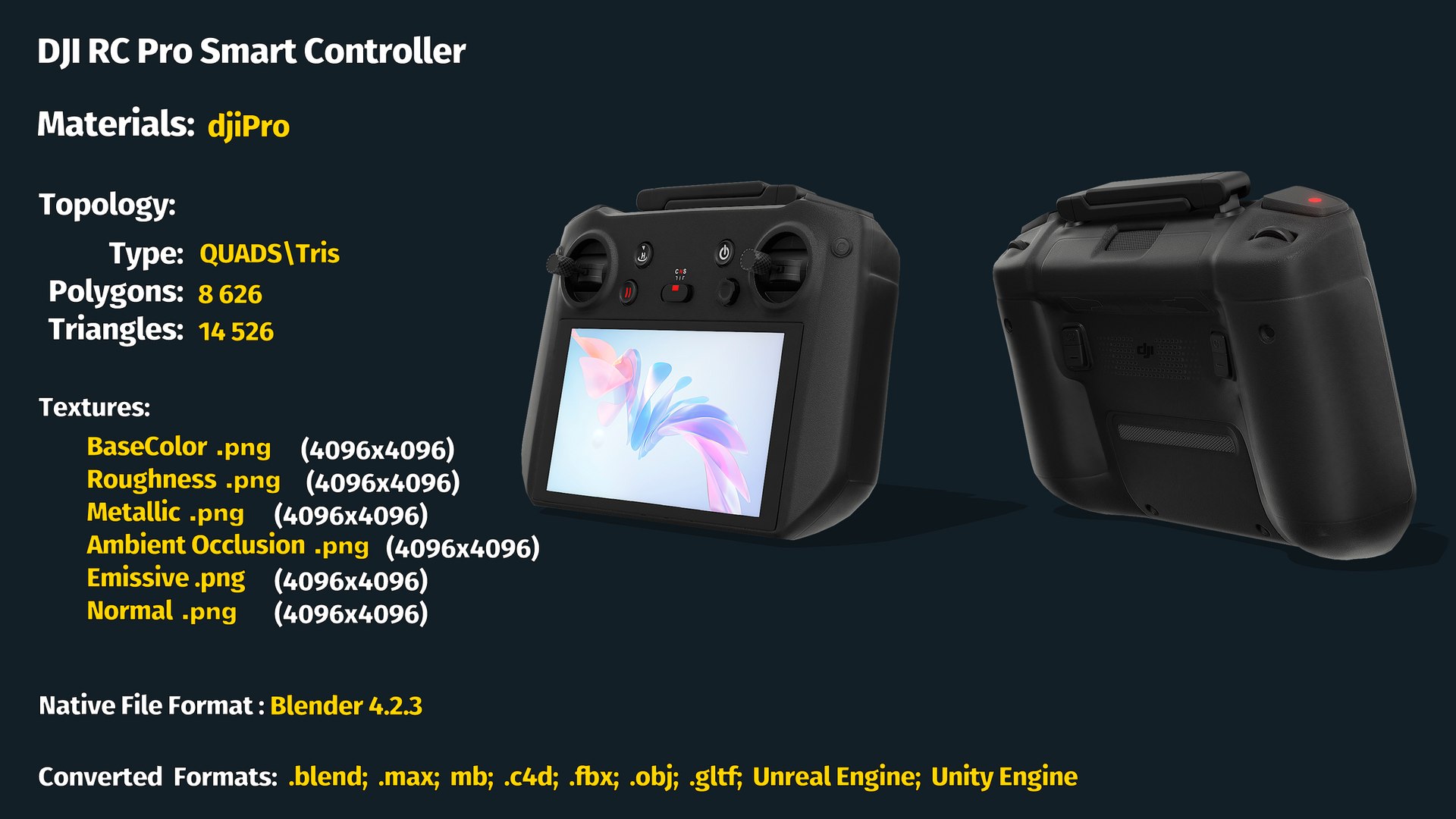 3D DJI RC Pro Smart Controller - TurboSquid 2296731
