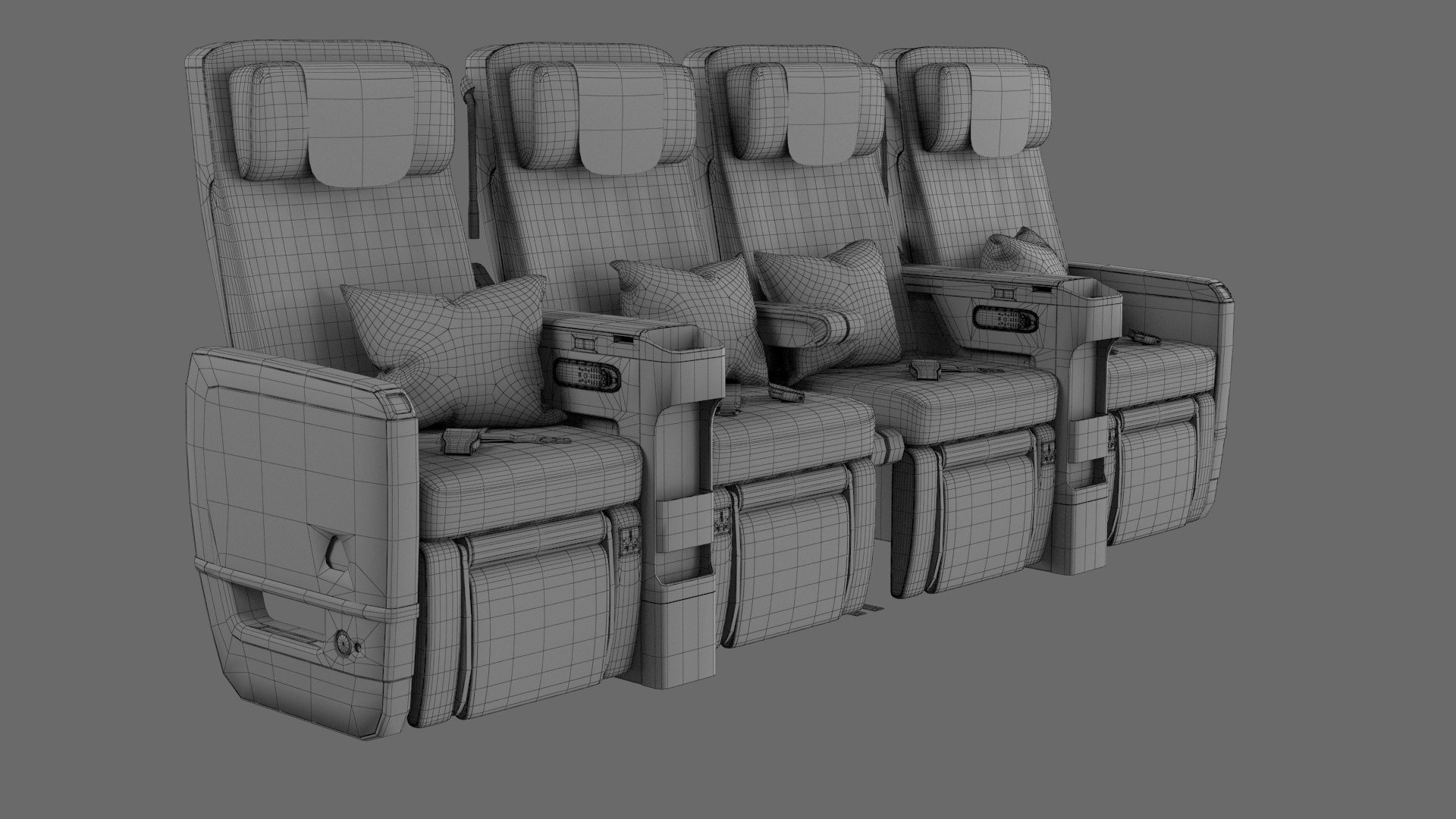 3D premium economy airplane seat model - TurboSquid 1463656
