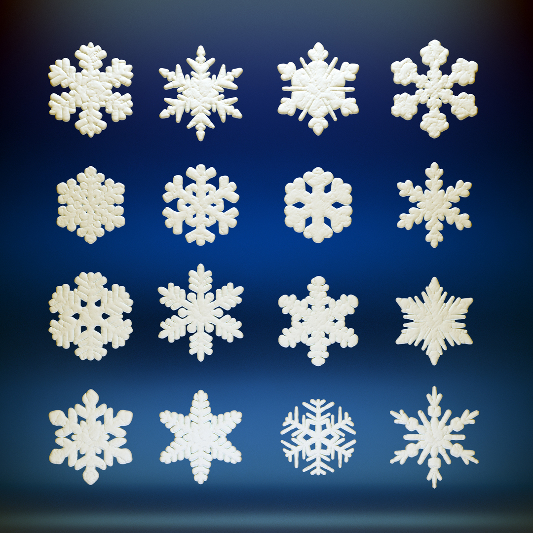 3d 3ds snow flakes