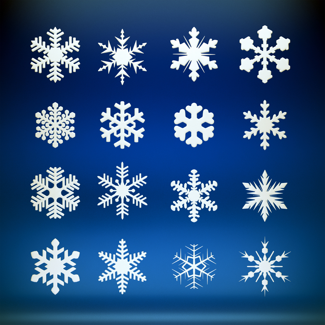 3d 3ds snow flakes