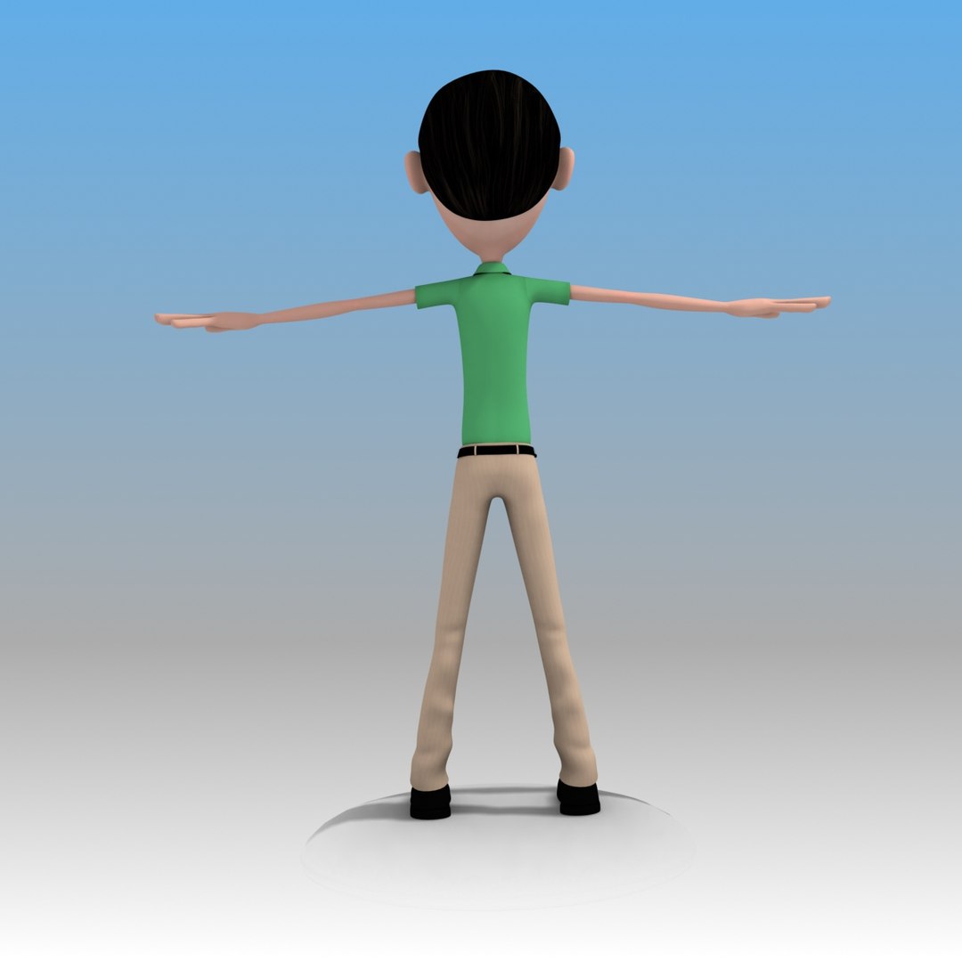 animation cartoon man green 3d max