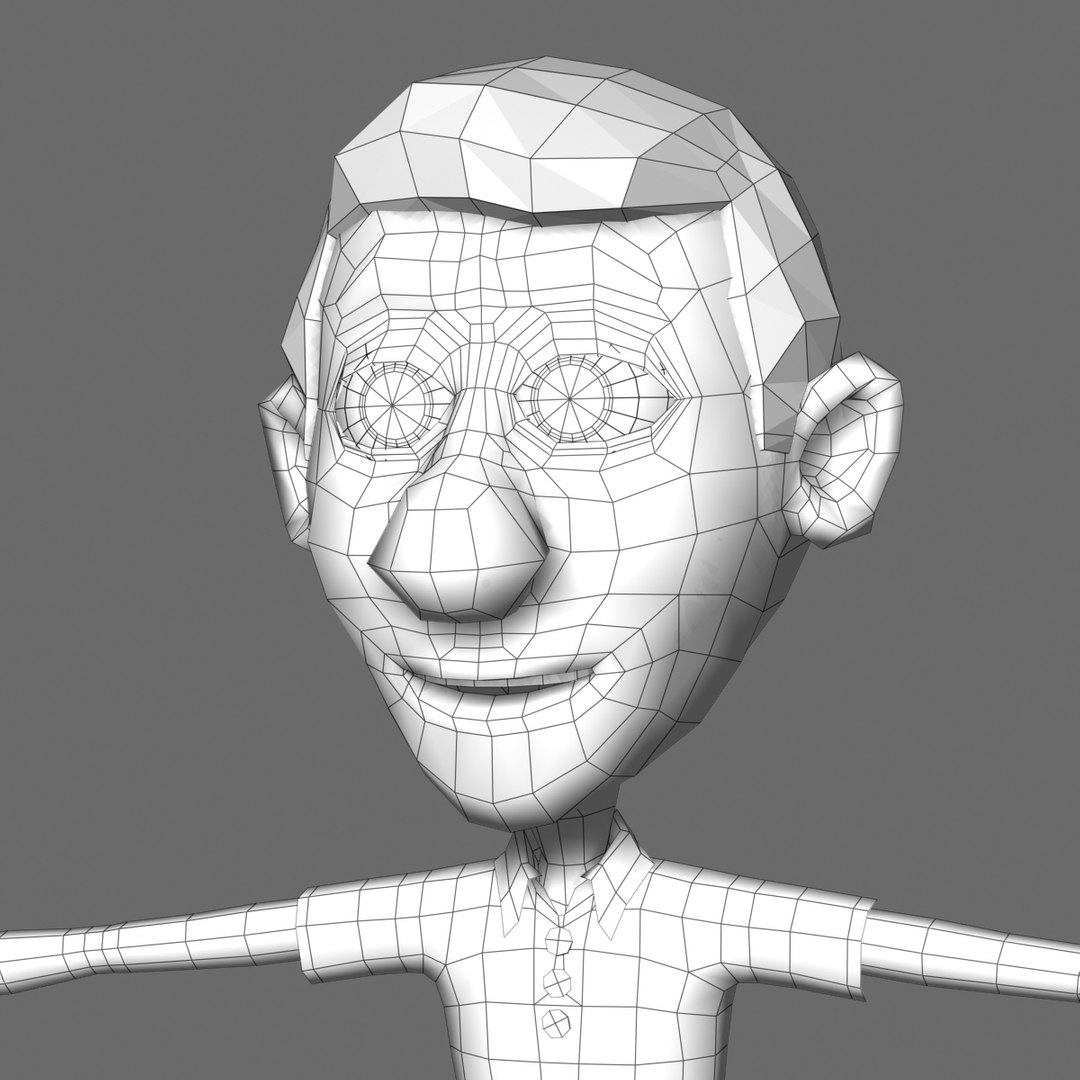 animation cartoon man green 3d max