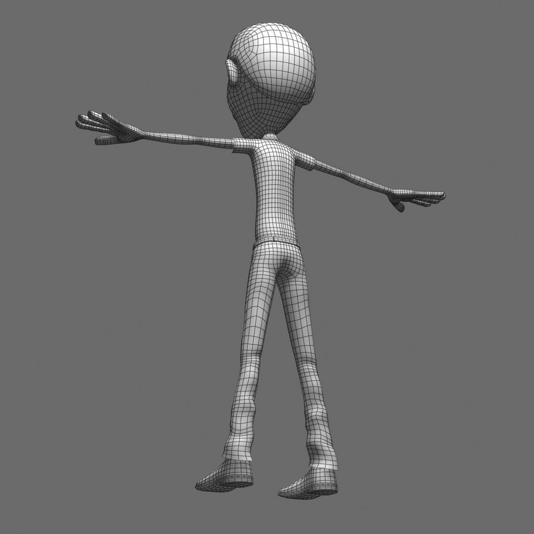 animation cartoon man green 3d max