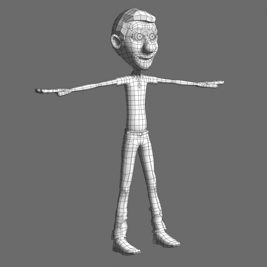 animation cartoon man green 3d max