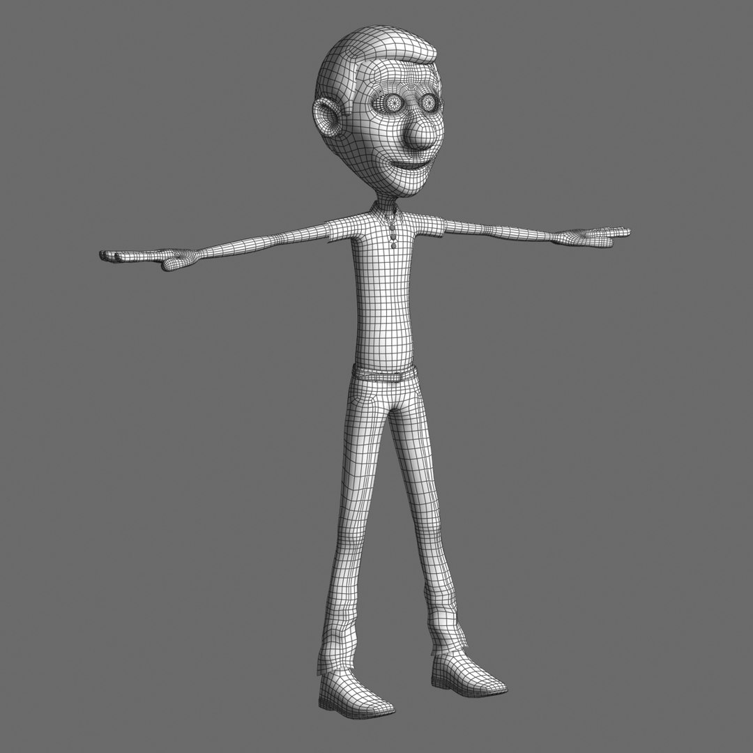 animation cartoon man green 3d max
