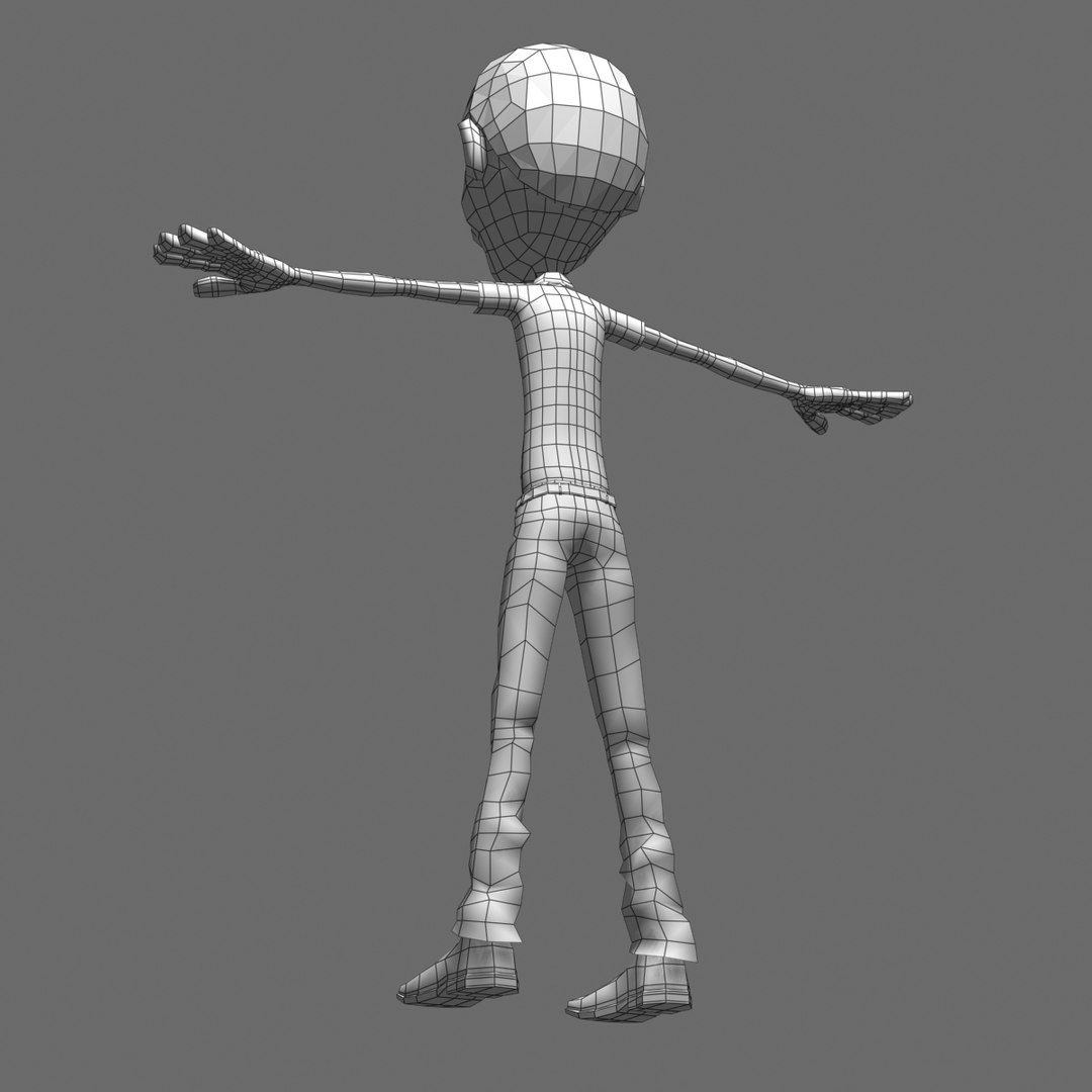 animation cartoon man green 3d max