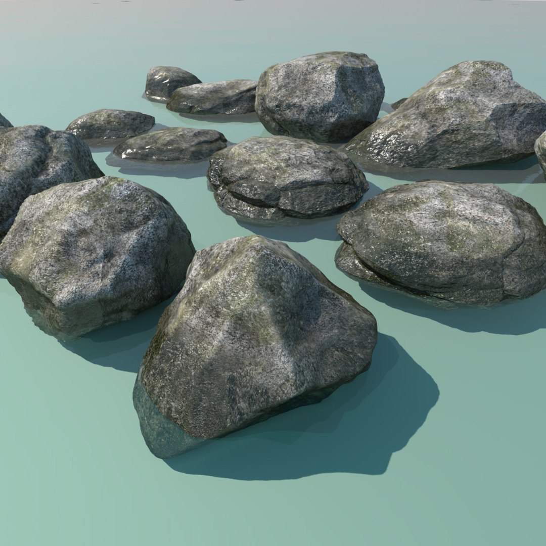 3d Wet Stones Model