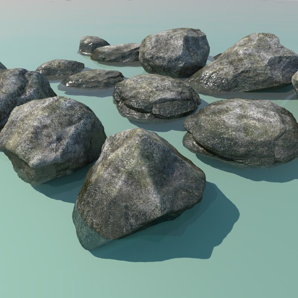 3d wet stones model