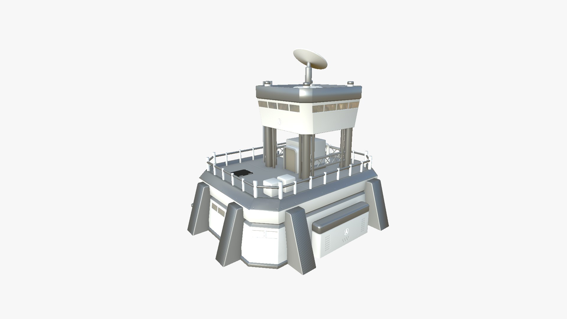 SciFi Facility B02 White Gray - Sci Fi Exterior Design 3D Model ...