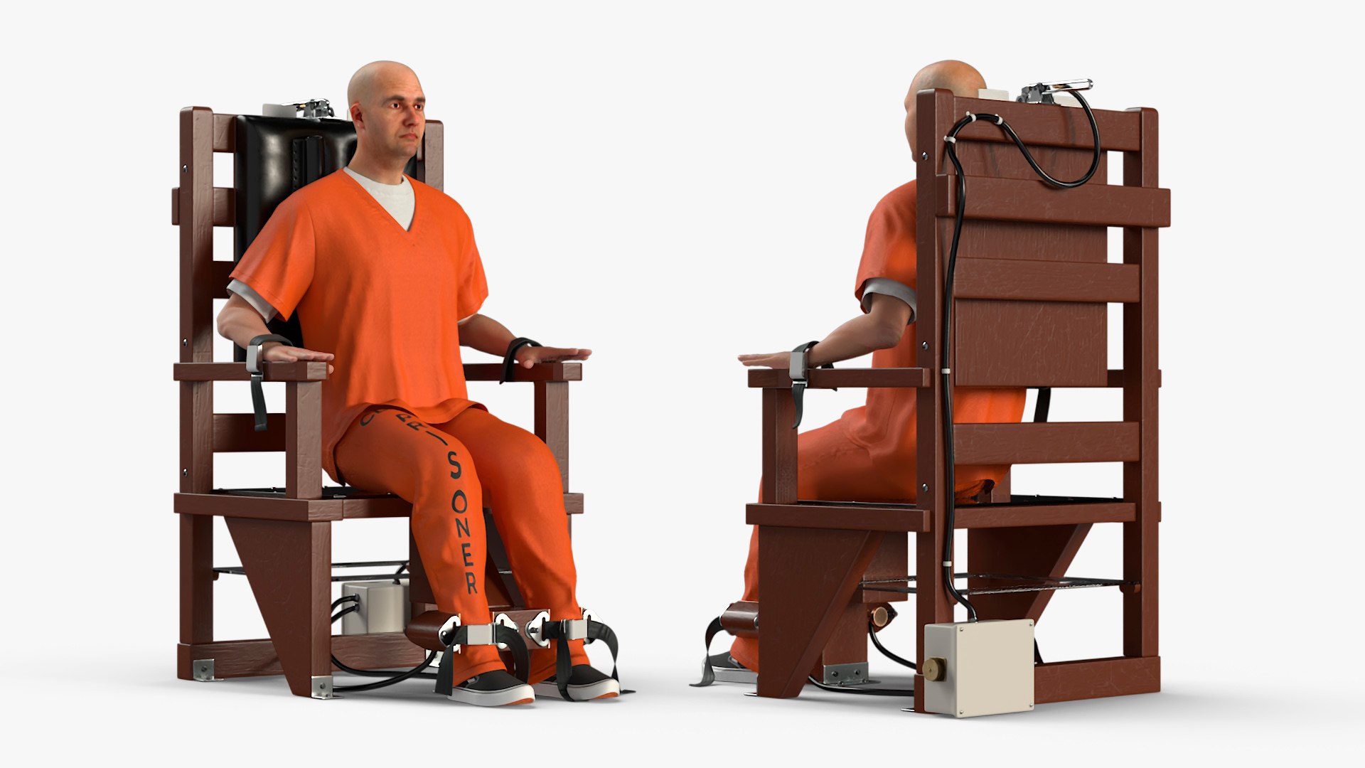 3D Inmate On Electric Chair Model - TurboSquid 2374912
