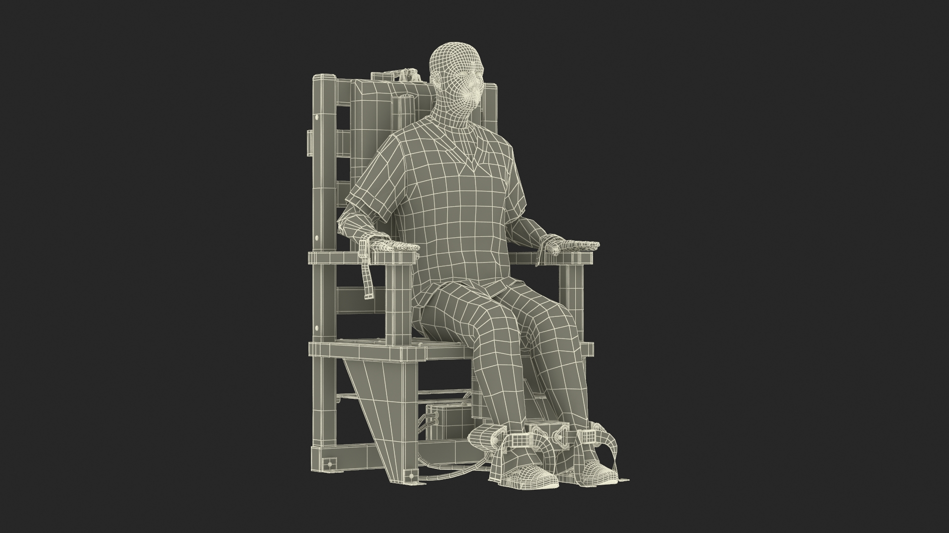 3D Inmate On Electric Chair Model - TurboSquid 2374912