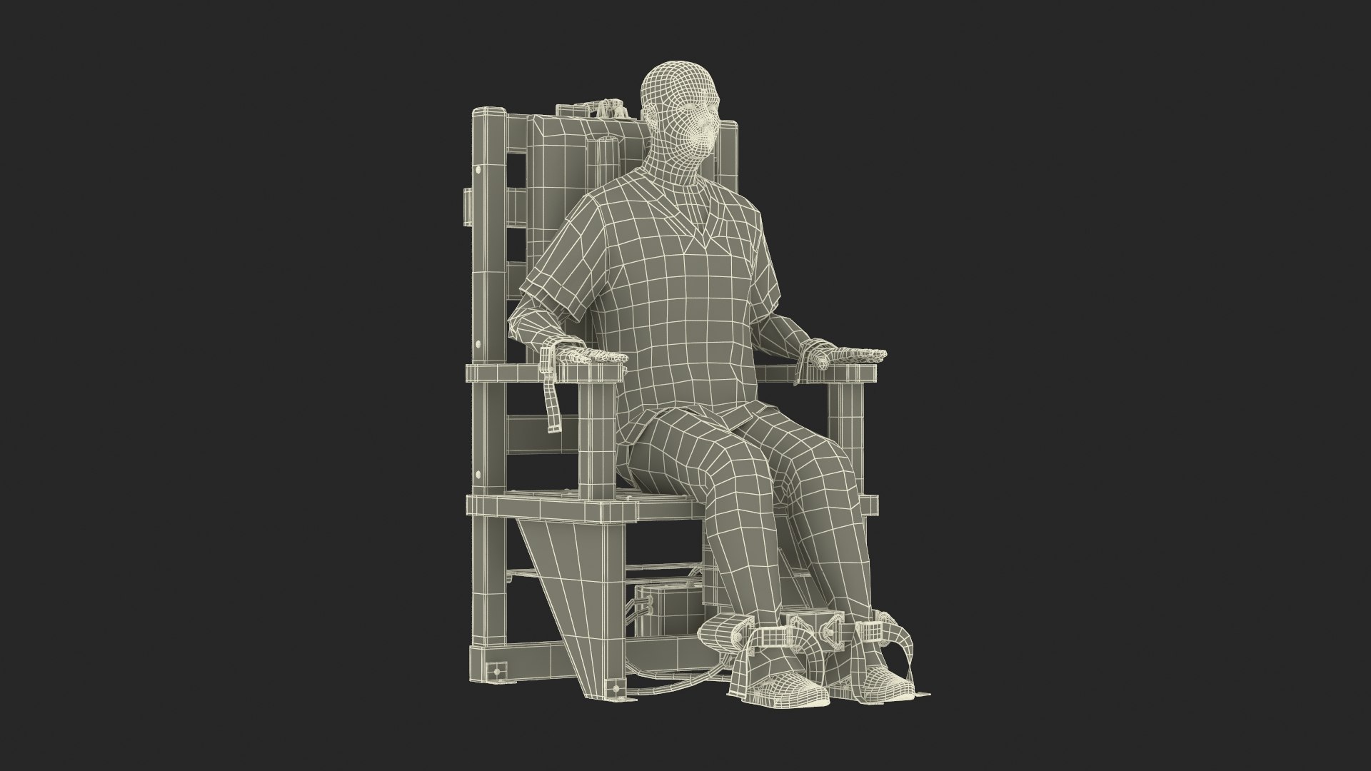3D Inmate On Electric Chair Model - TurboSquid 2374912