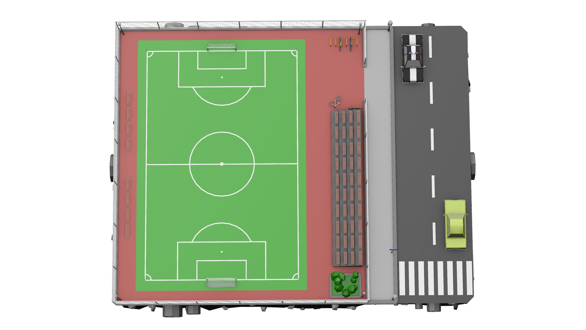 Football Soccer Field Low Poly 3d Model Model - TurboSquid 1882496