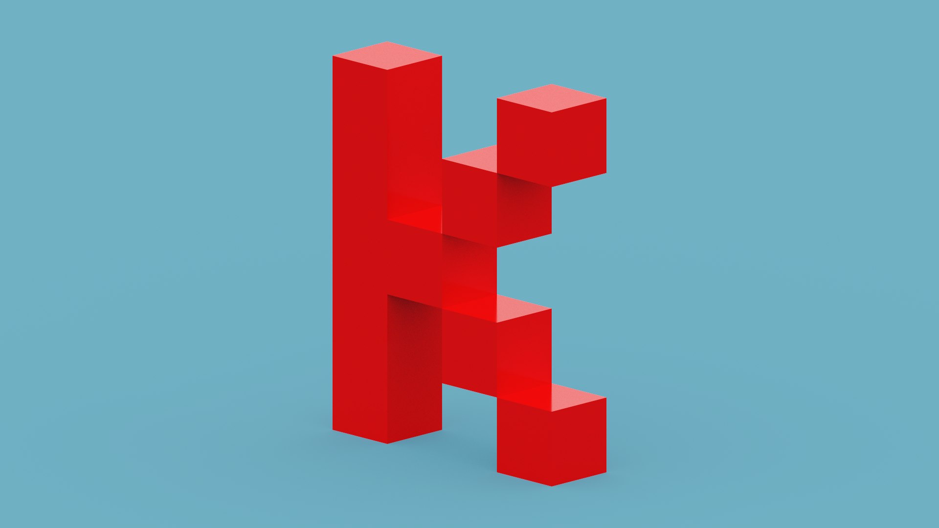 3D Pixel Letter K - TurboSquid 1981352