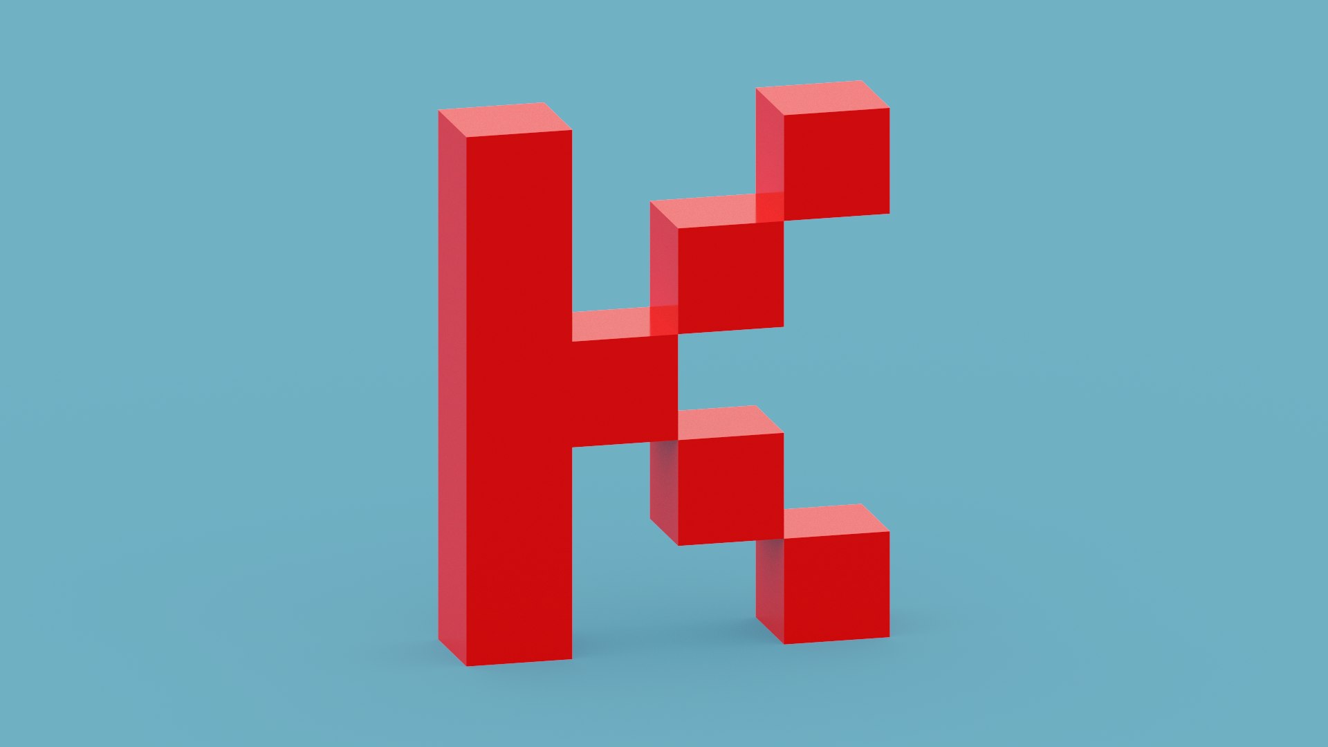 3D Pixel Letter K - TurboSquid 1981352
