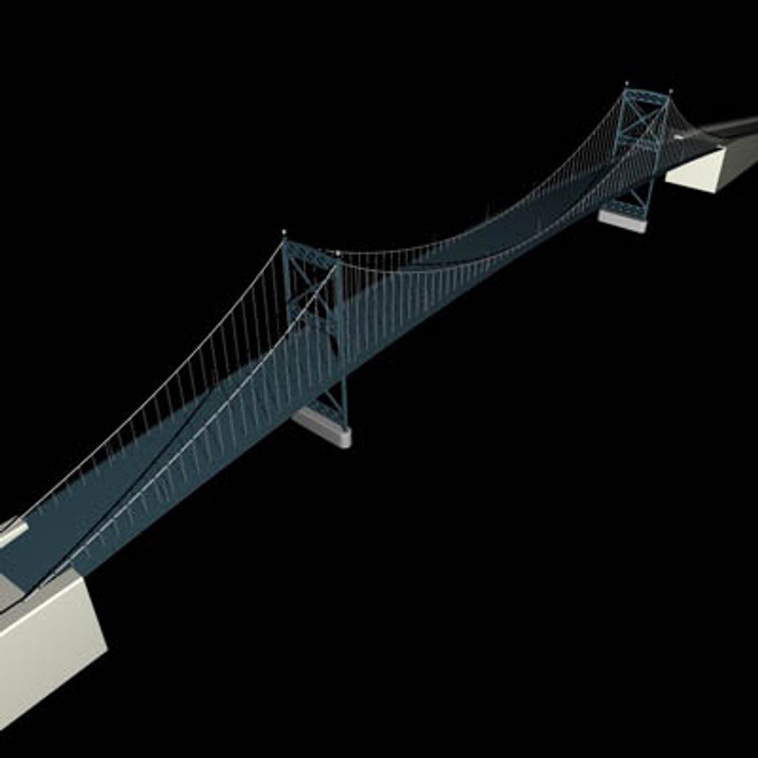 suspension bridge 3d model