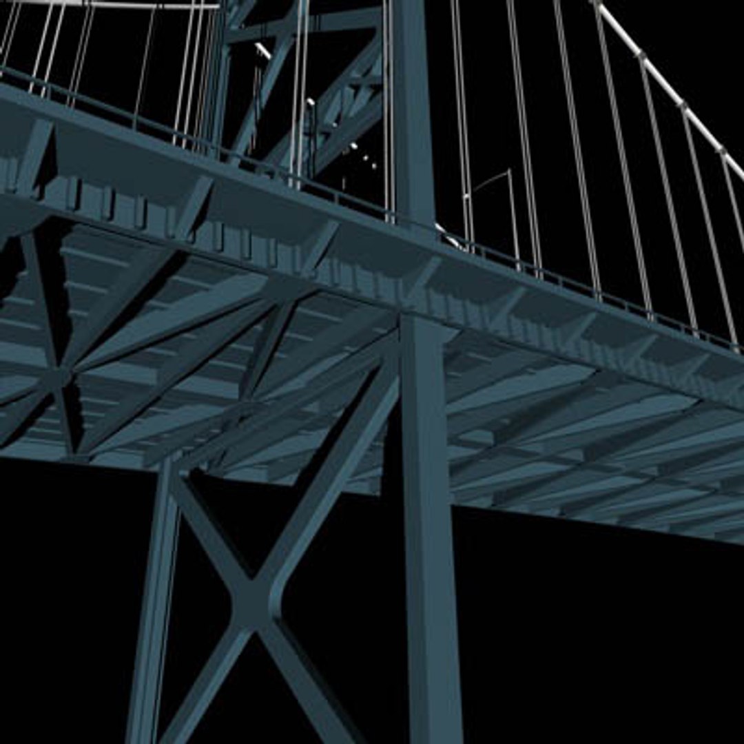 suspension bridge 3d model
