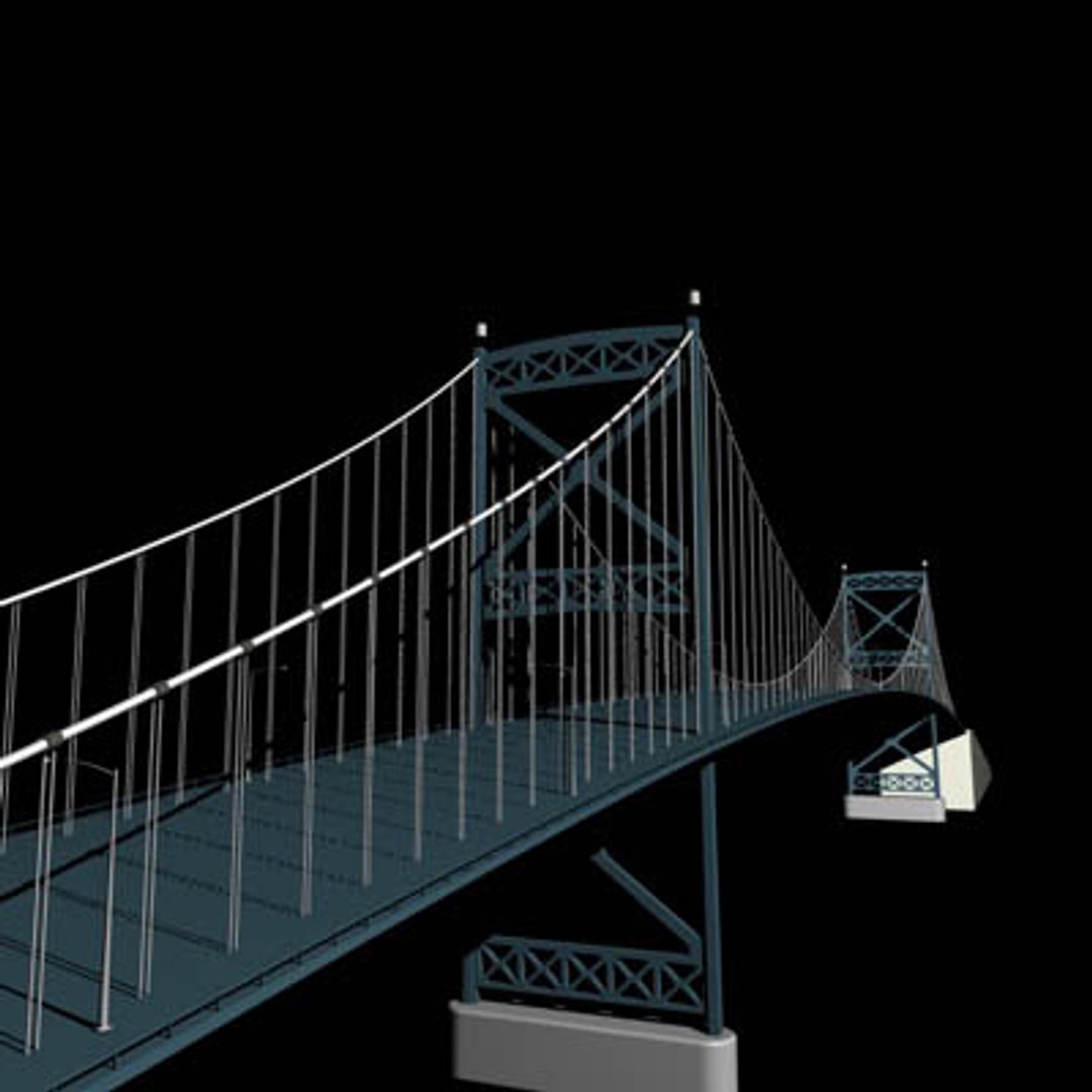 suspension bridge 3d model