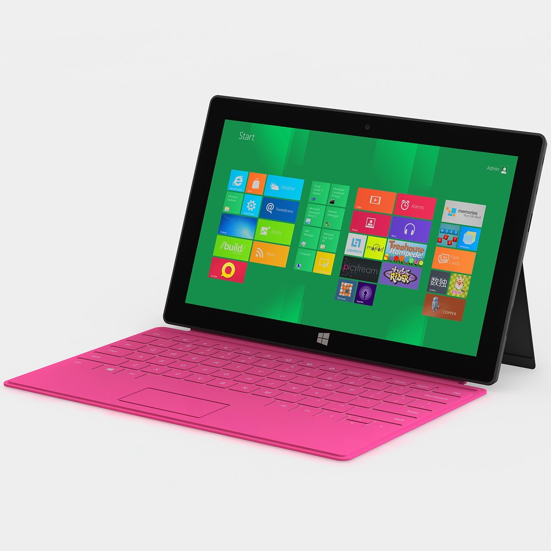 3d model pink microsoft surface tablet