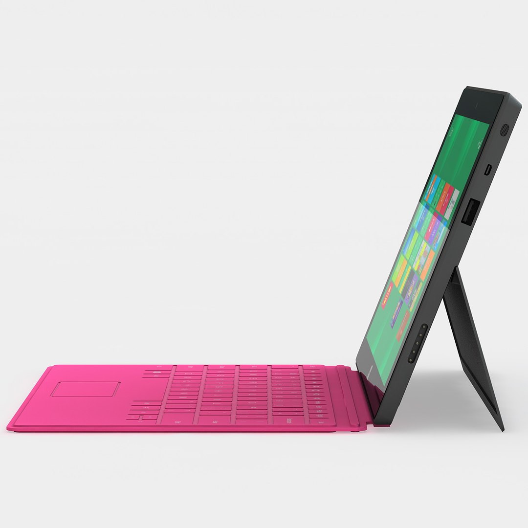 3d model pink microsoft surface tablet