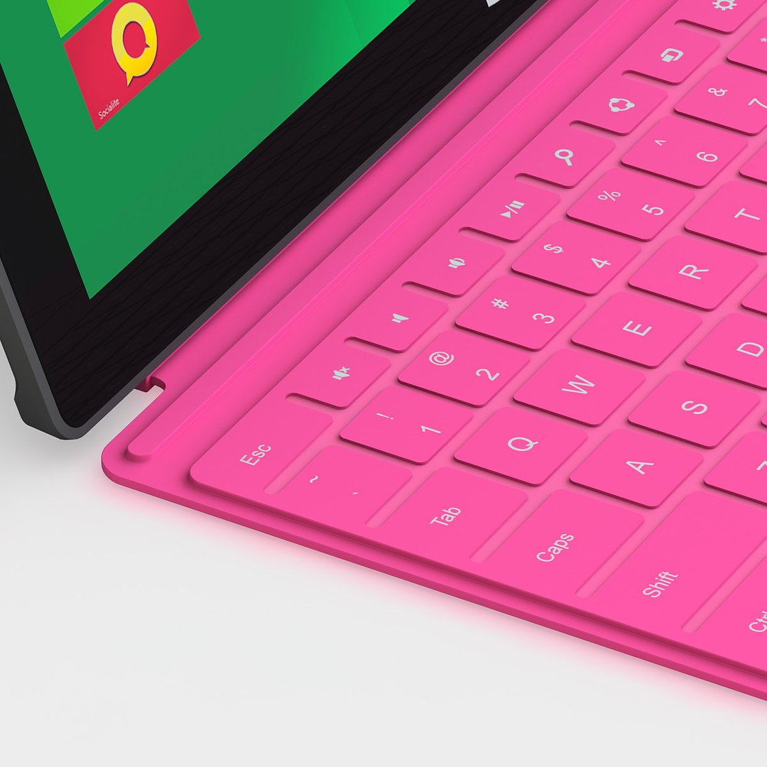 3d model pink microsoft surface tablet