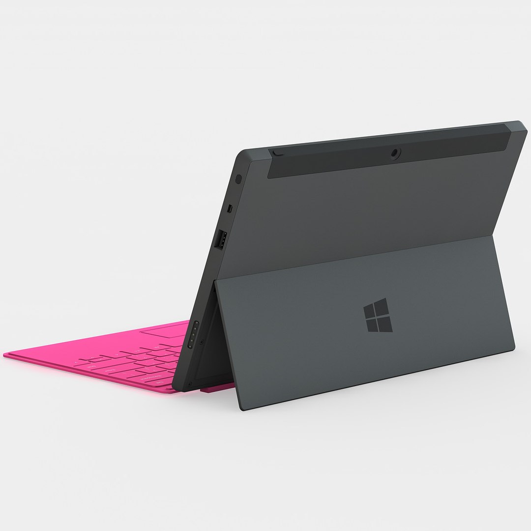 3d model pink microsoft surface tablet
