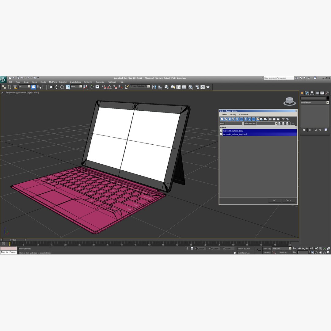 3d model pink microsoft surface tablet