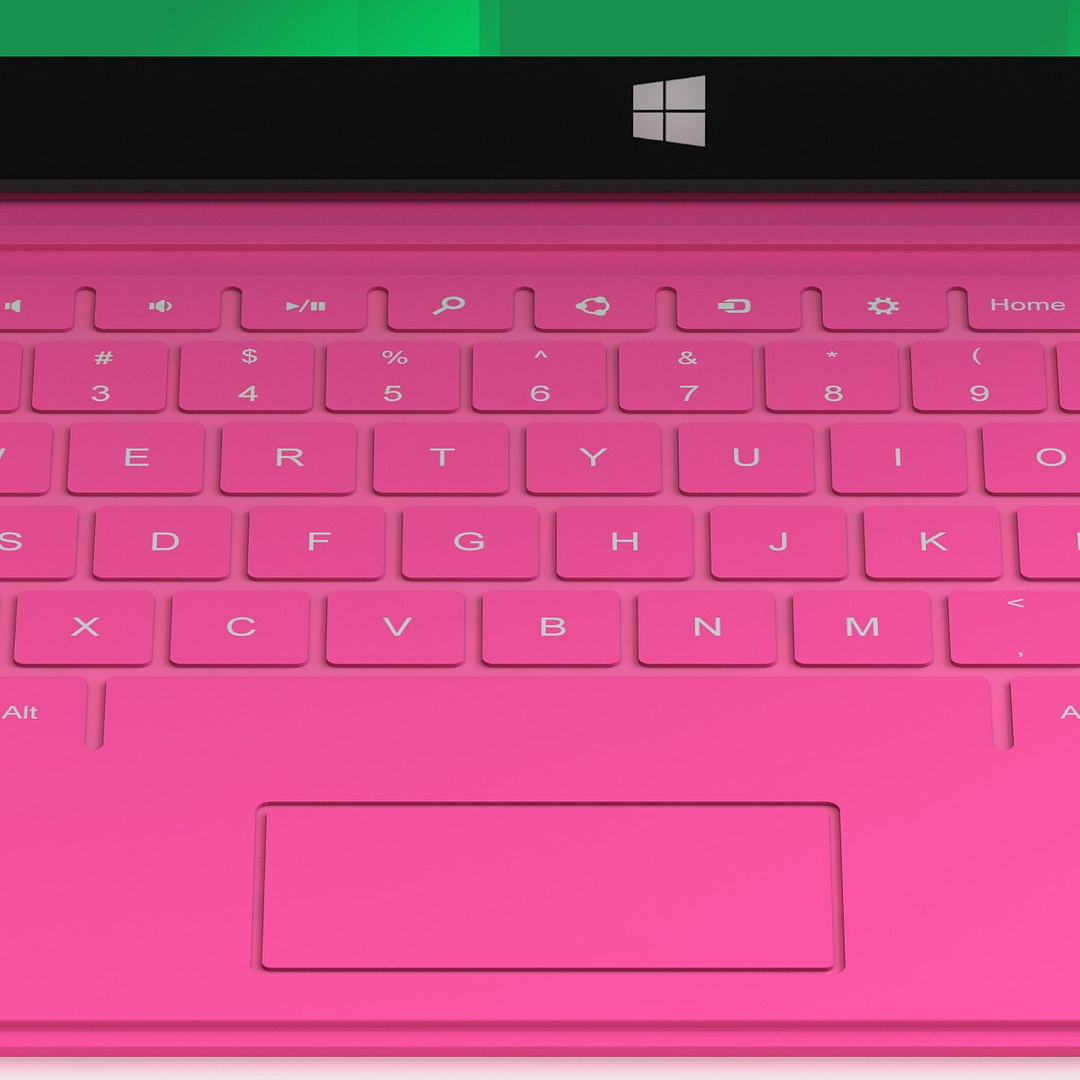 3d model pink microsoft surface tablet